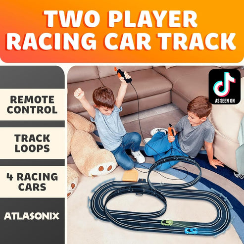 Atlasonix Dual Slot Car Race Track Set - Electric Race Tracks & Access